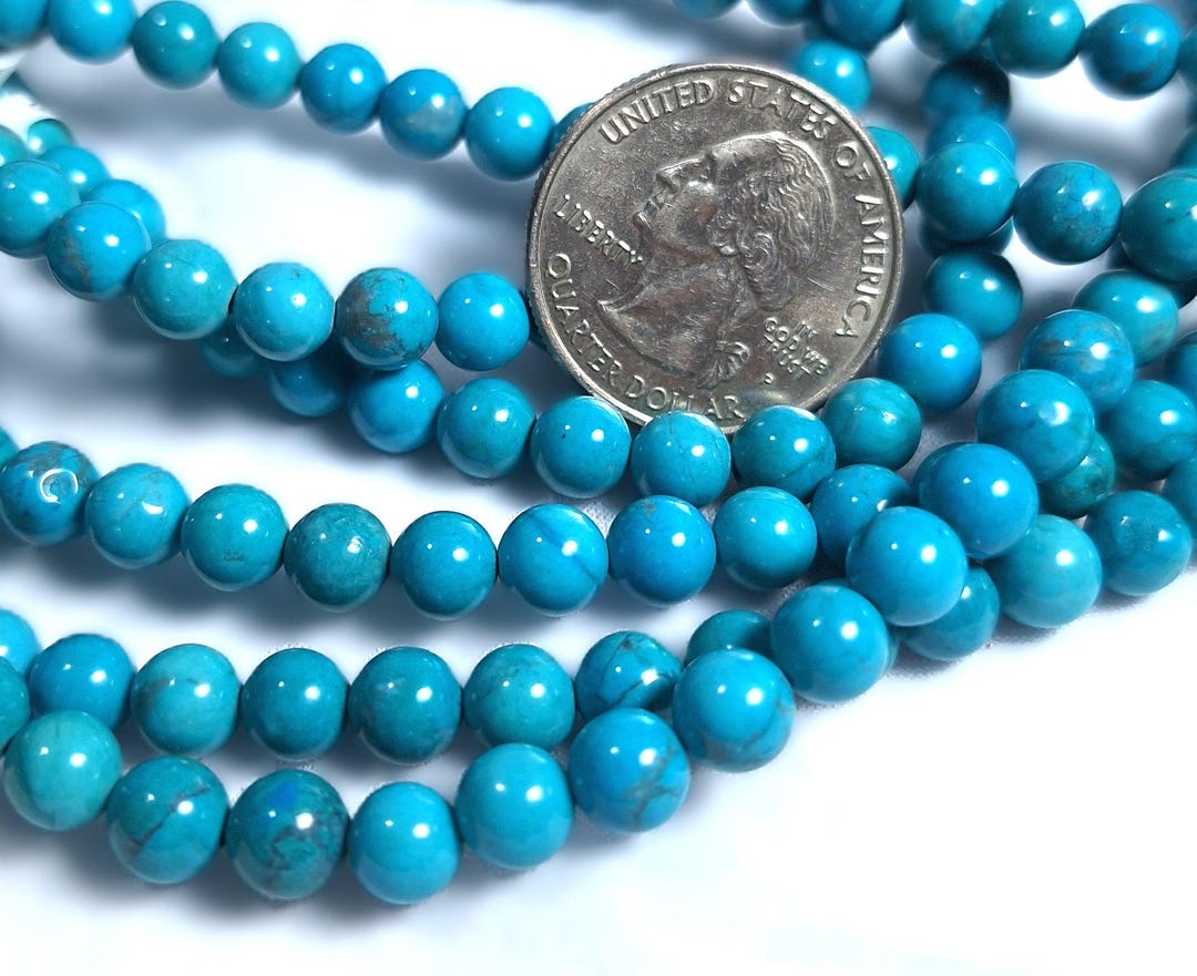 6mm Turquoise Blue Dyed Howlite Round Gemstone Beads 16-inch Strand - Etsy