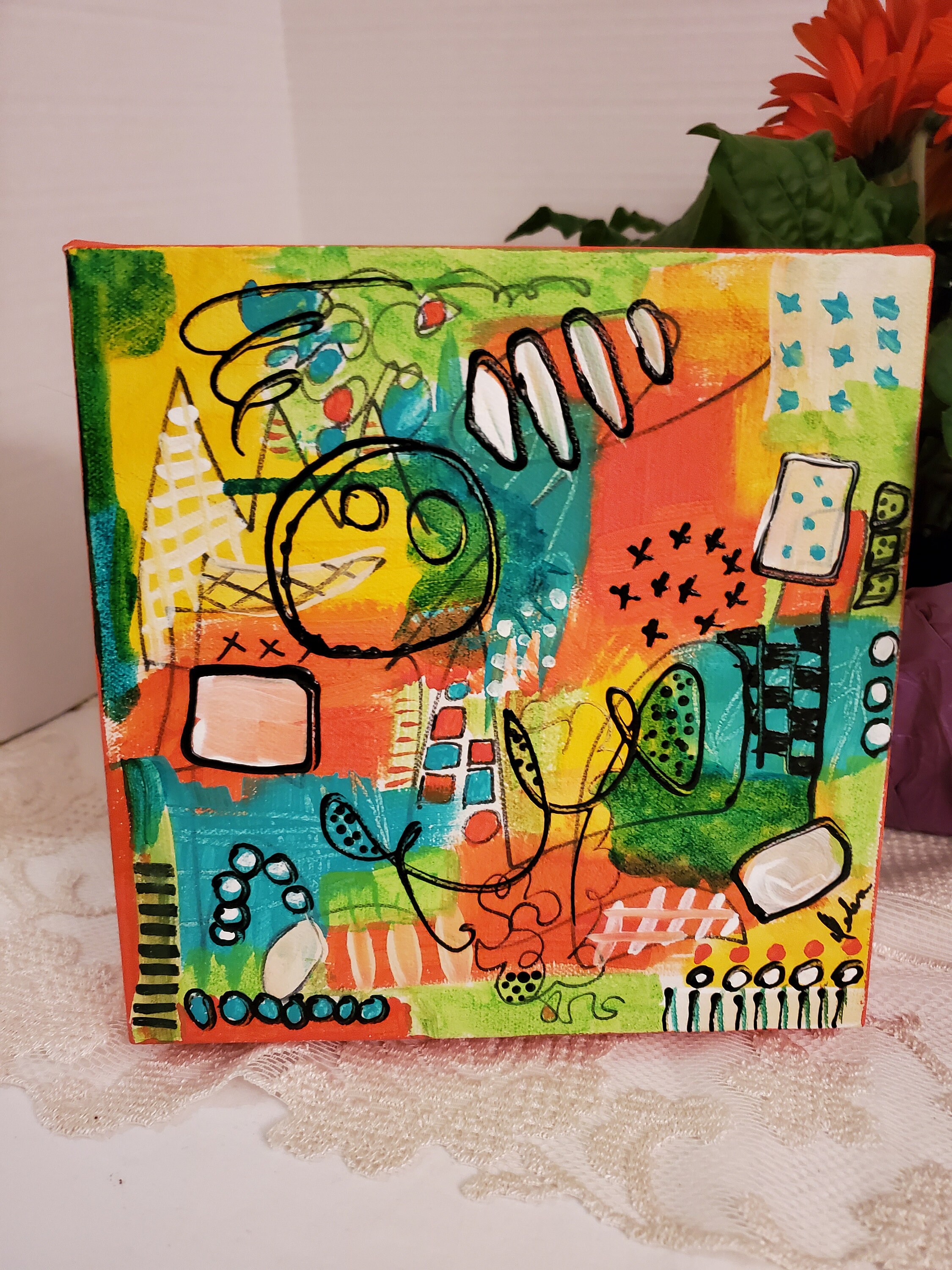 ABSTRACT Art WALL / TABLE Art Original Modern Painting on - Etsy