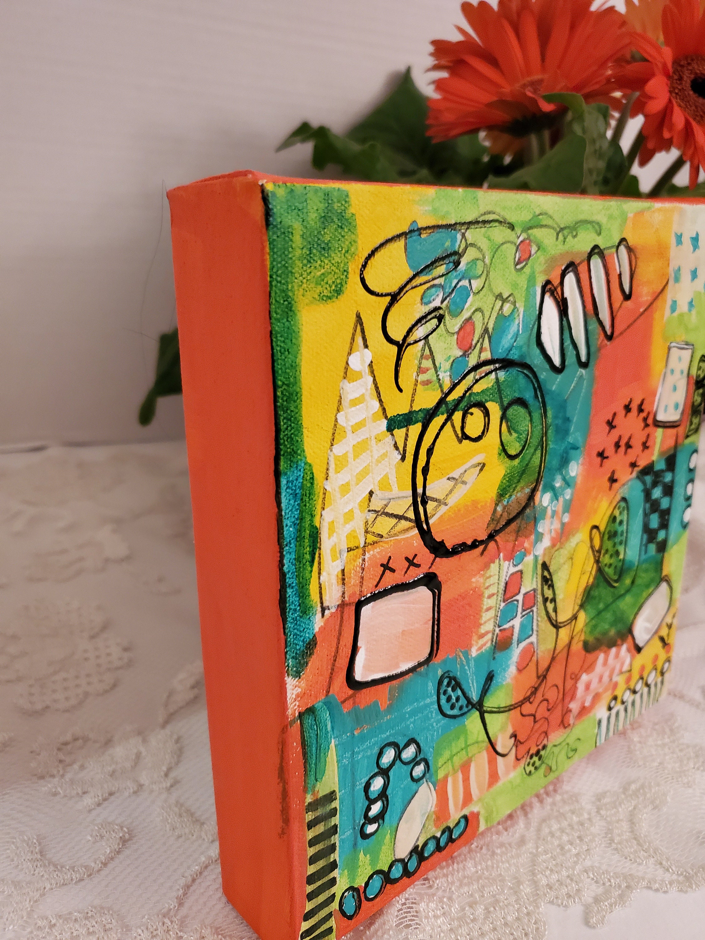 ABSTRACT Art WALL / TABLE Art Original Modern Painting on - Etsy