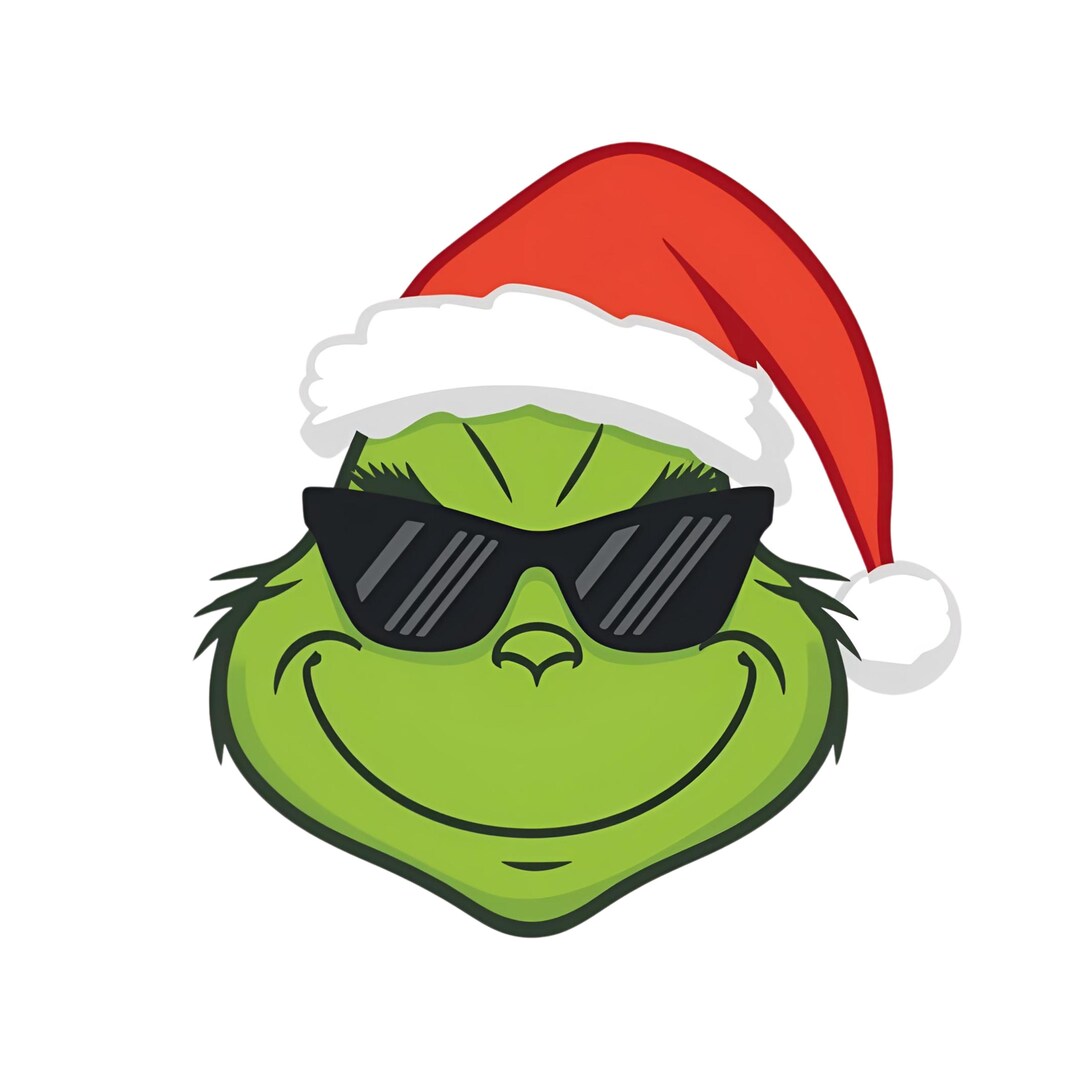 Resting Grinch Face| Holiday Humor Design | Santa Hat | Digital Design ...