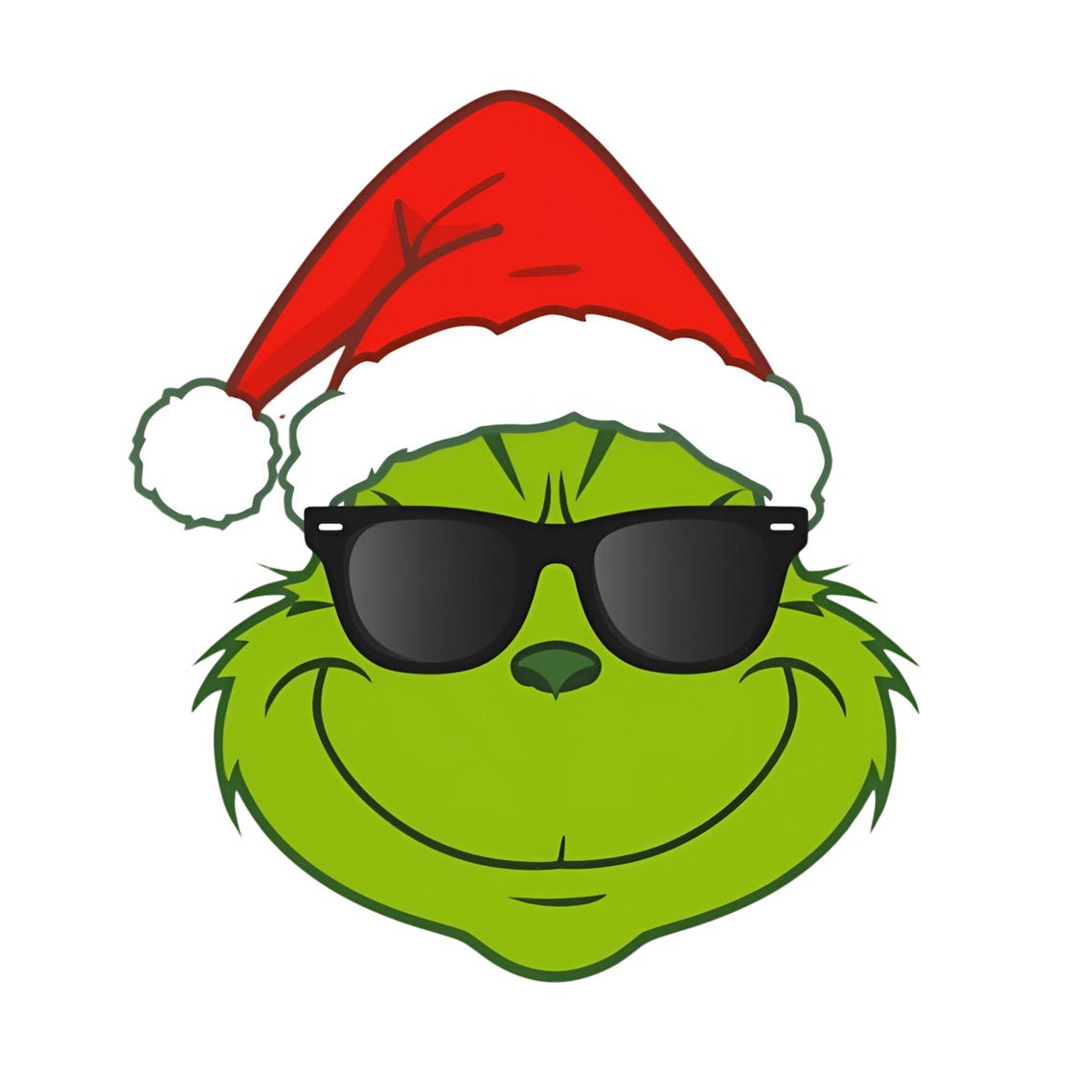 Resting Grinch Face| Holiday Humor Design | Santa Hat | Digital Design ...
