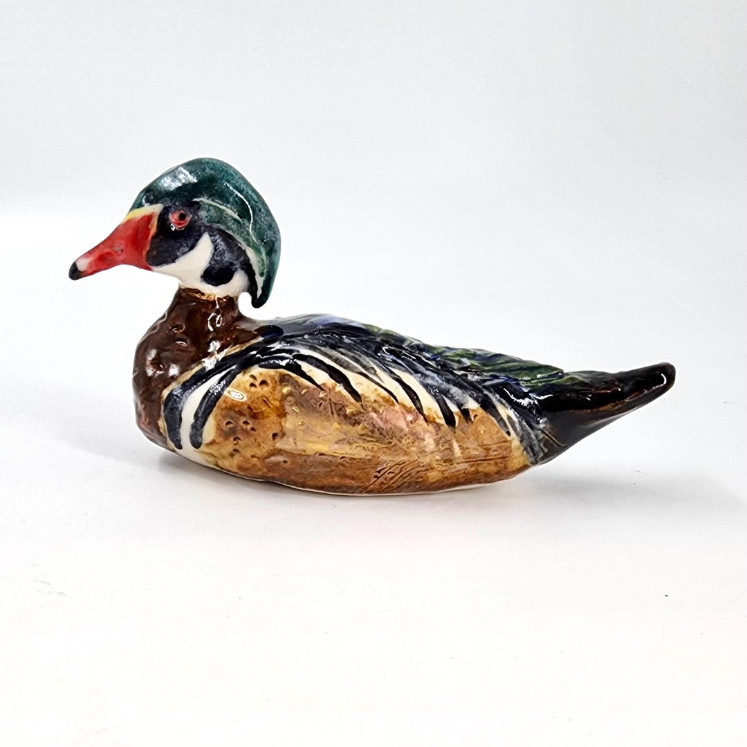 Wood Duck Sculpture - Handmade Pottery - Hand-sculpted - Gift for Bird ...