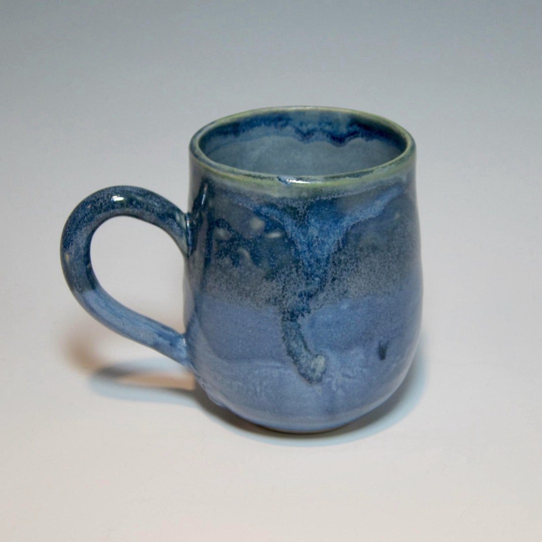 Large Blue Denim Handmade Pottery Mug - Slate Blue, Wheelthrown ...