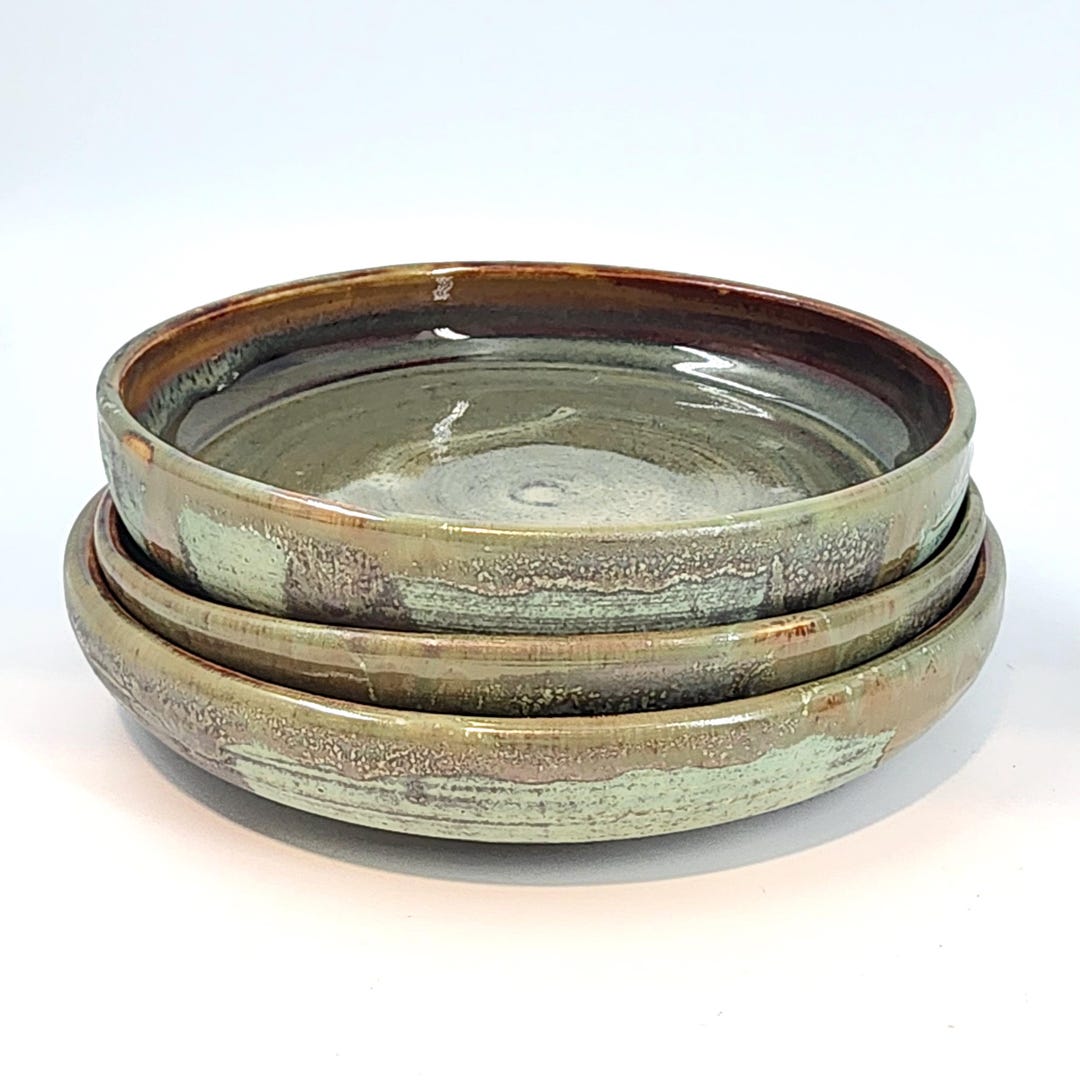 Set of Three Casually Nesting Shallow Bowls Waterfall and Juicy Fruit ...