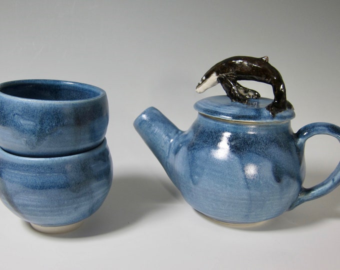 Humpback Whale Tea Pot With Two Cups - Handmade Pottery - Etsy