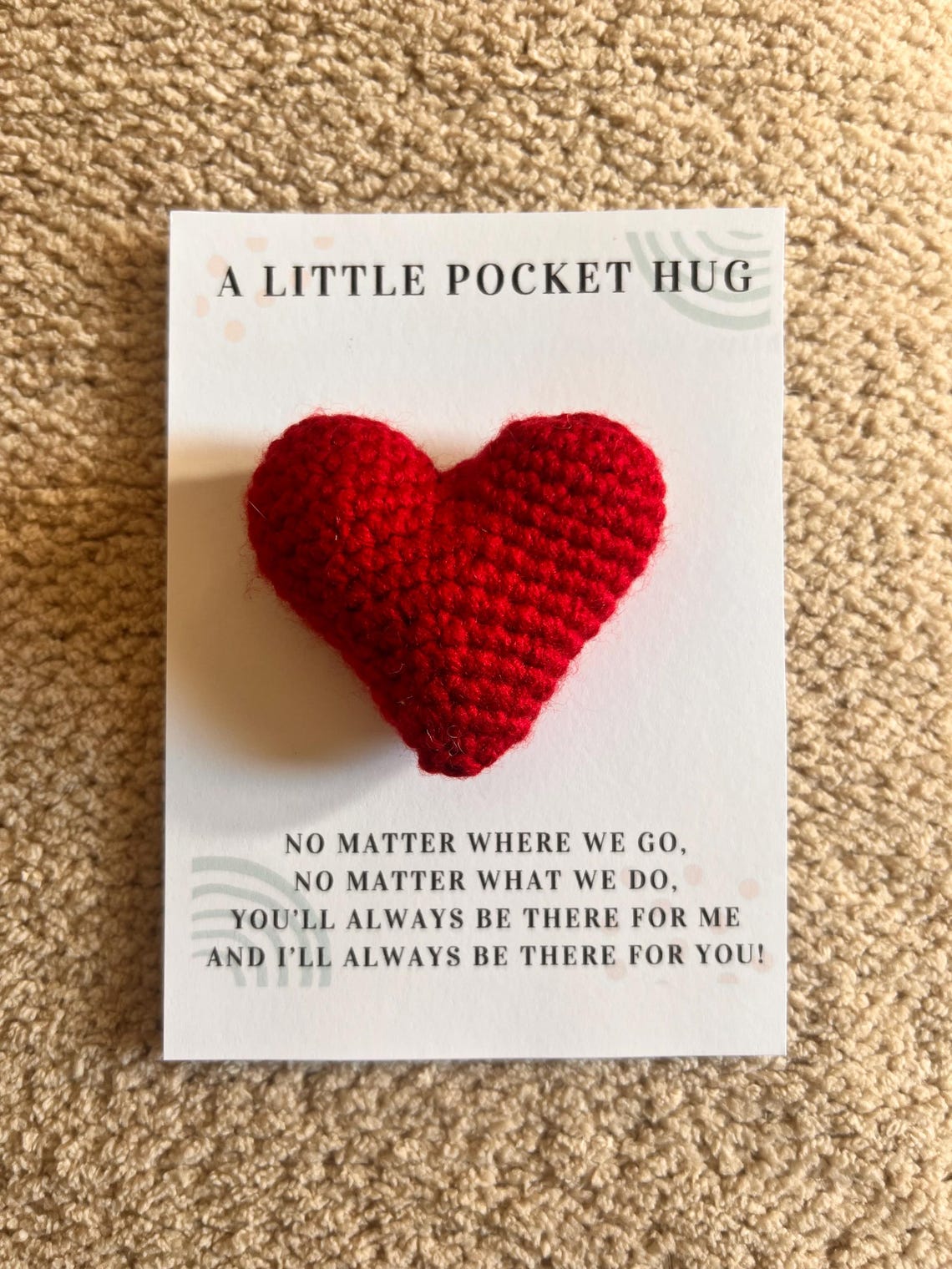 Pocket Hug Crochet Heart - Etsy