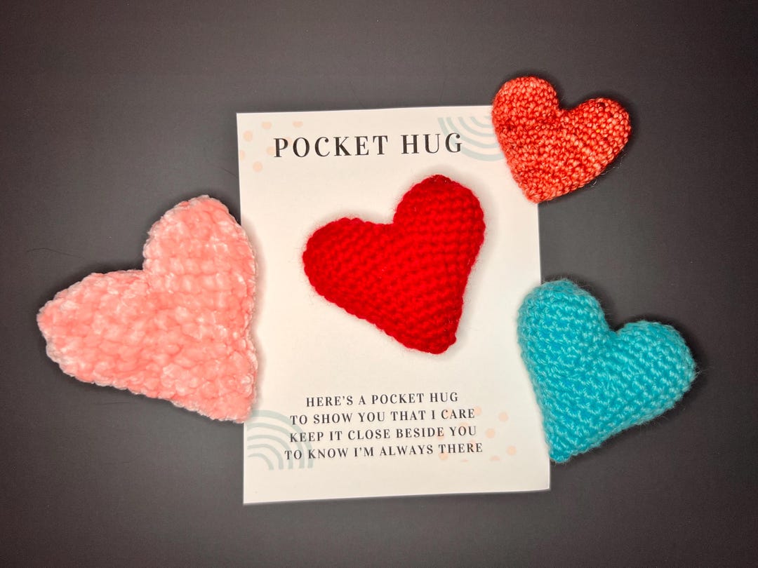 Pocket Hug Crochet Heart - Etsy
