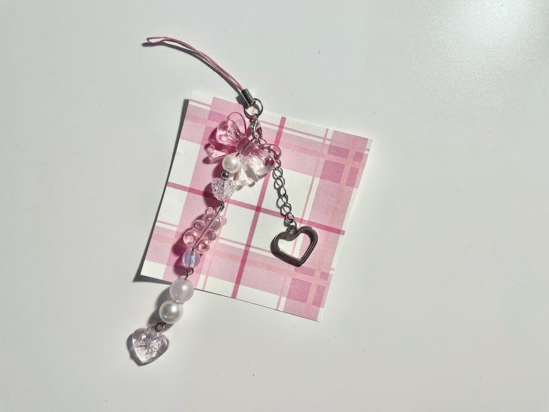 Aesthetic Adorable Pink Bow Phone Charm - Etsy