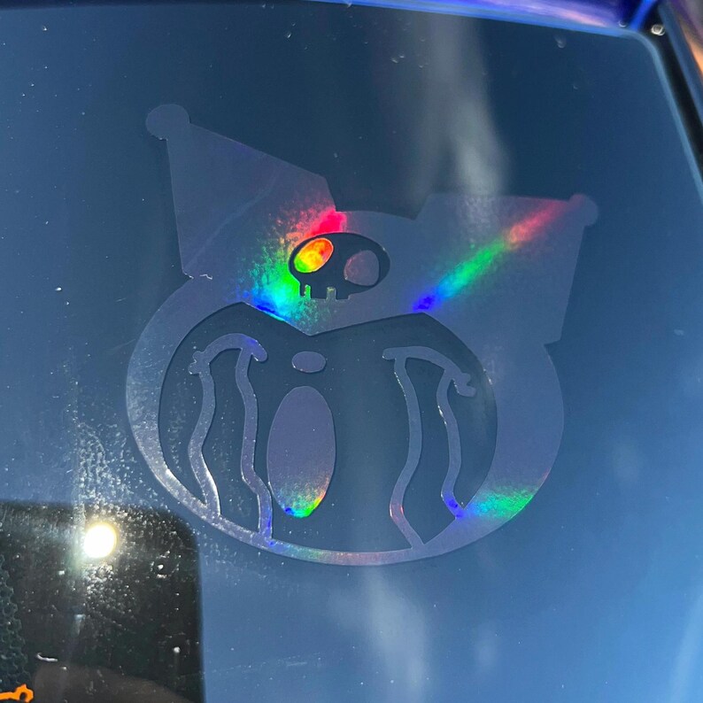 Kawaii Sanrio Vinyl Decal Holographic Decal Anime Car Decal Crying Face ...