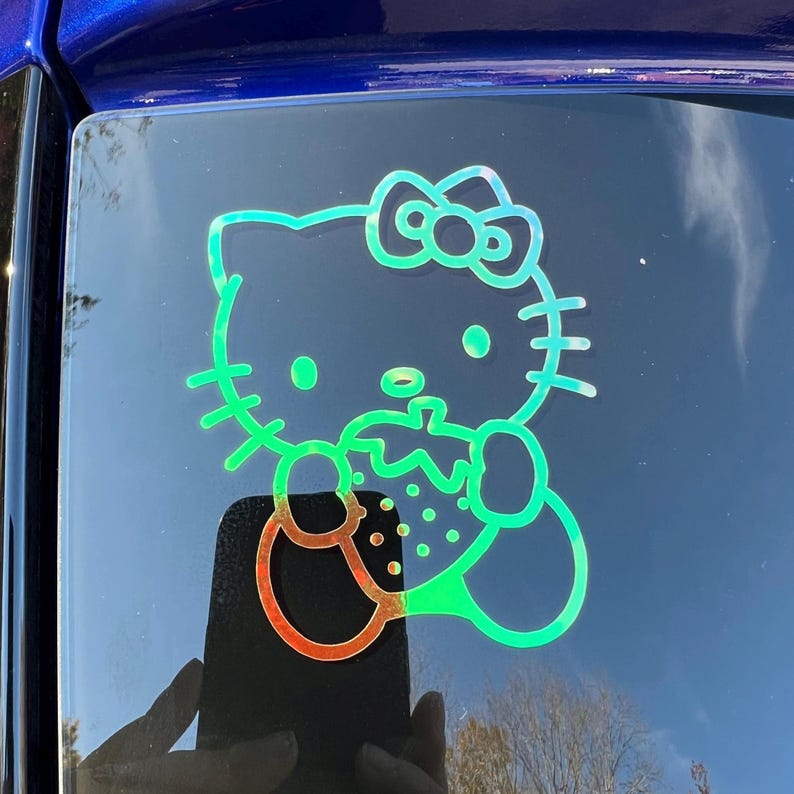 Kawaii Sanrio Vinyl Decal Holographic Decal Anime Car Decal Strawberry ...