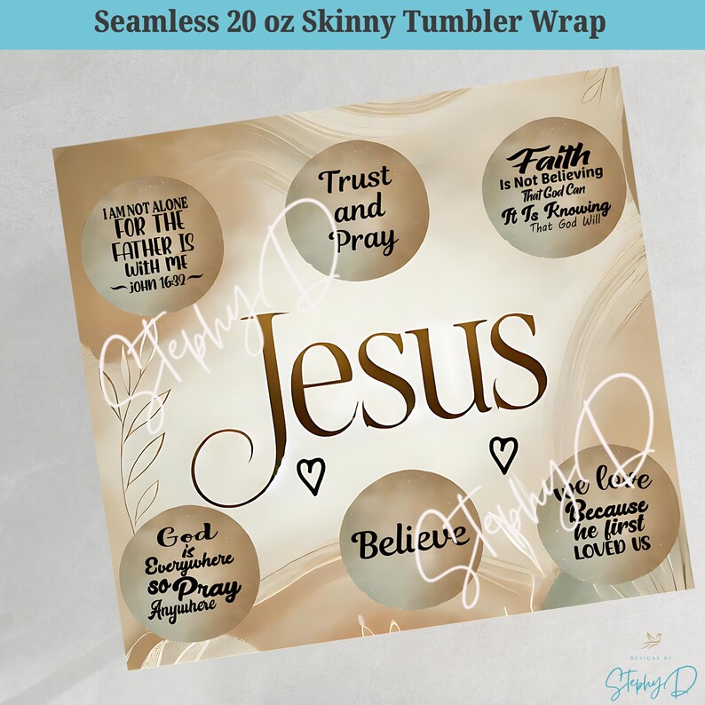 Christian Tumbler Wrap Jesus, Bible Verse, Inspirational Tumbler Wrap ...
