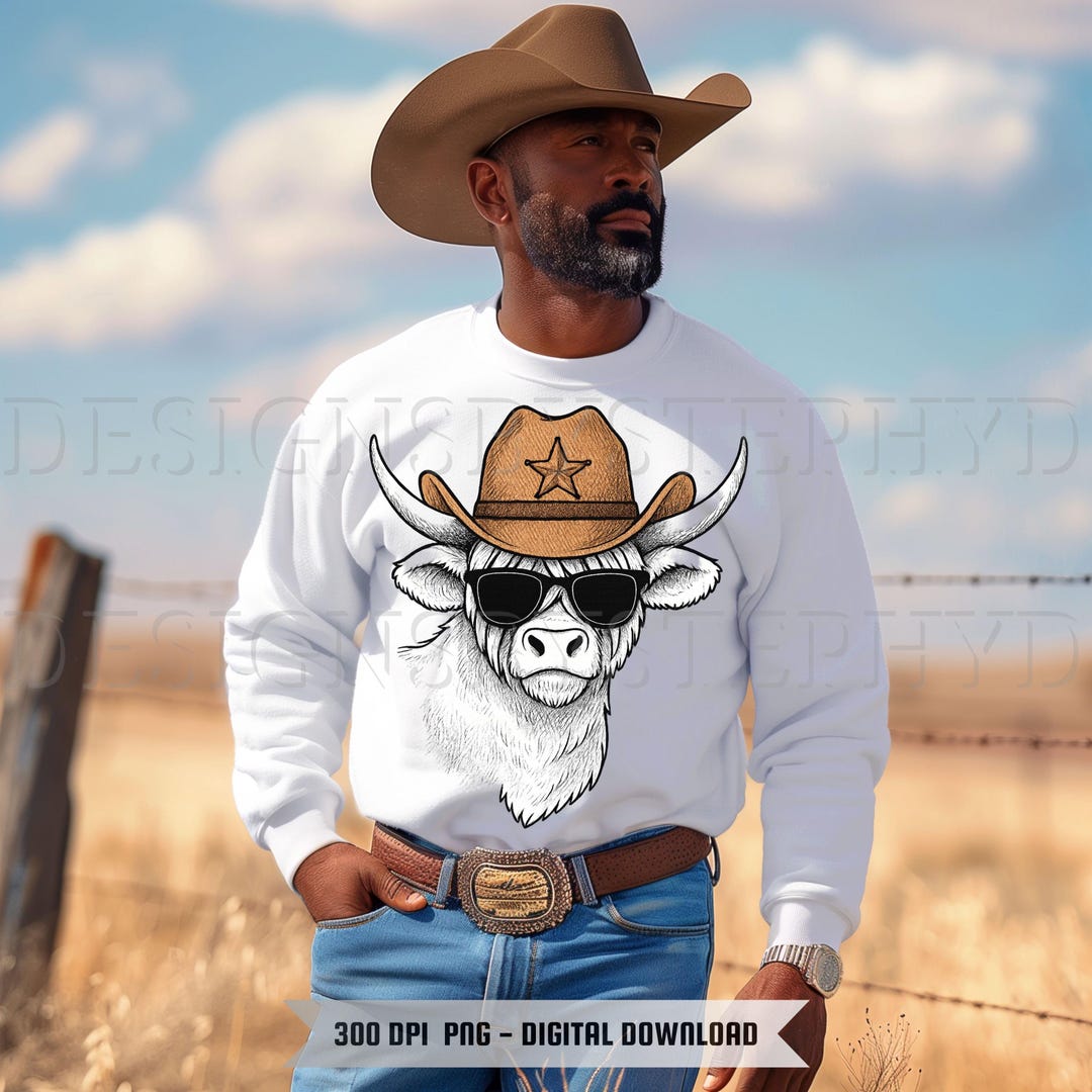 Highland Cow PNG, Funny Cow Design for Sublimation, Humorous Graphic ...