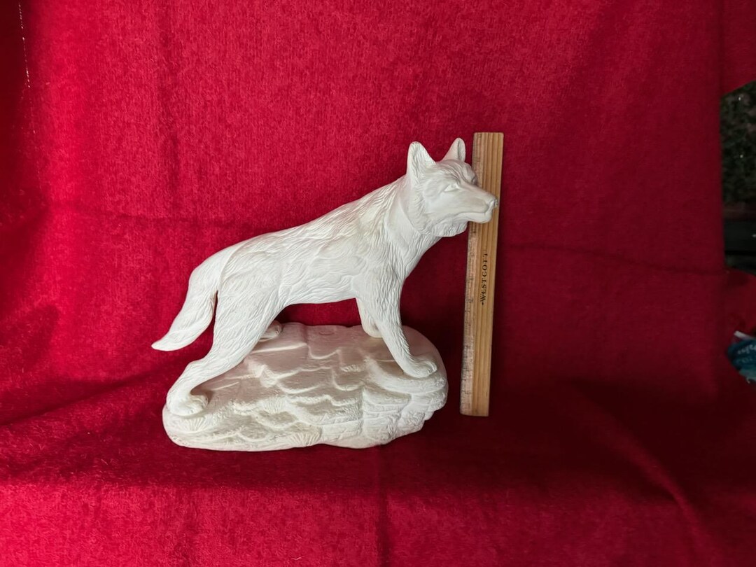 Bisque Fired Ceramic Wolf Figurine Ready to Paint DIY Craft - Etsy
