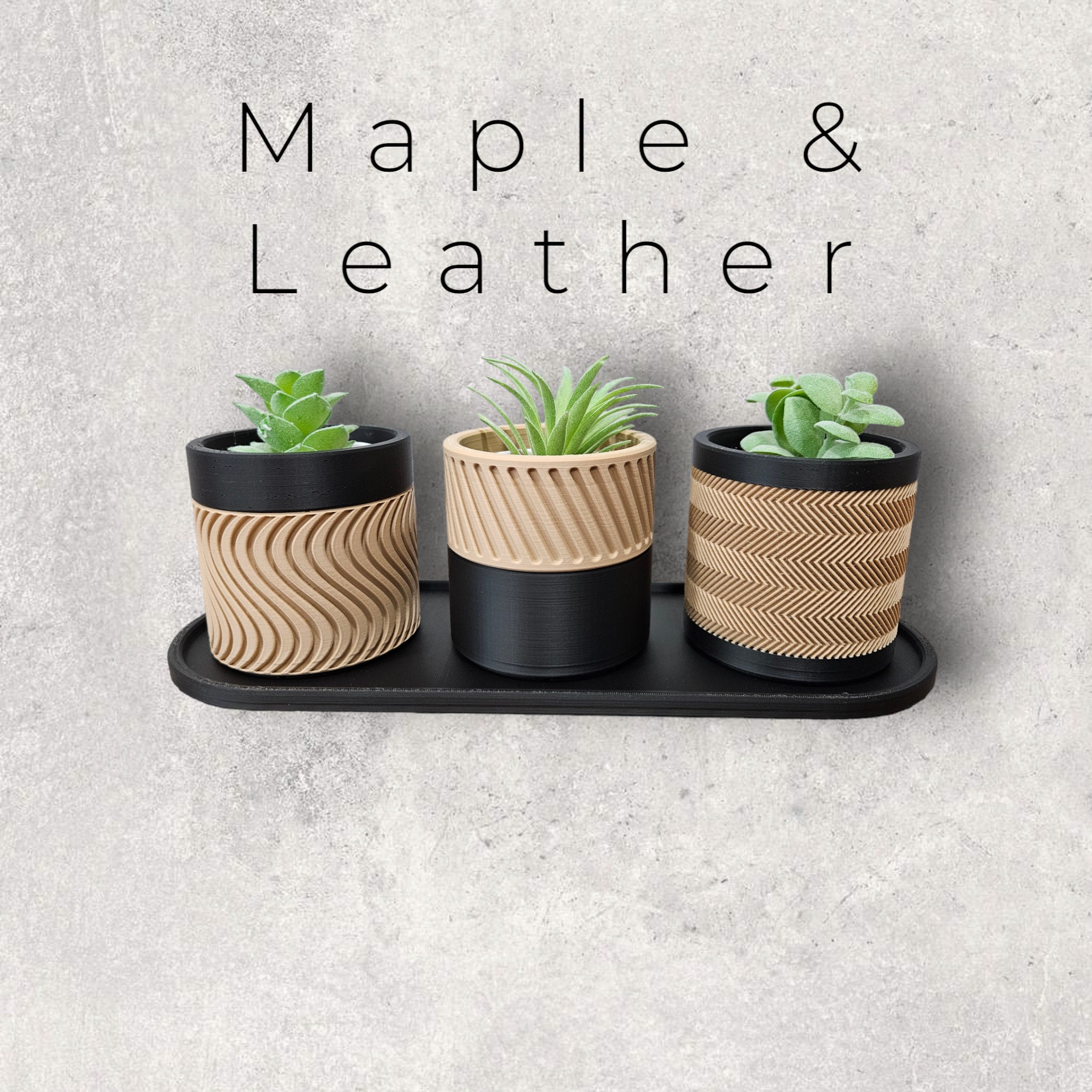 Modern 3-planter Set 3d Printed Planter Cactus Succulent Monstera ...