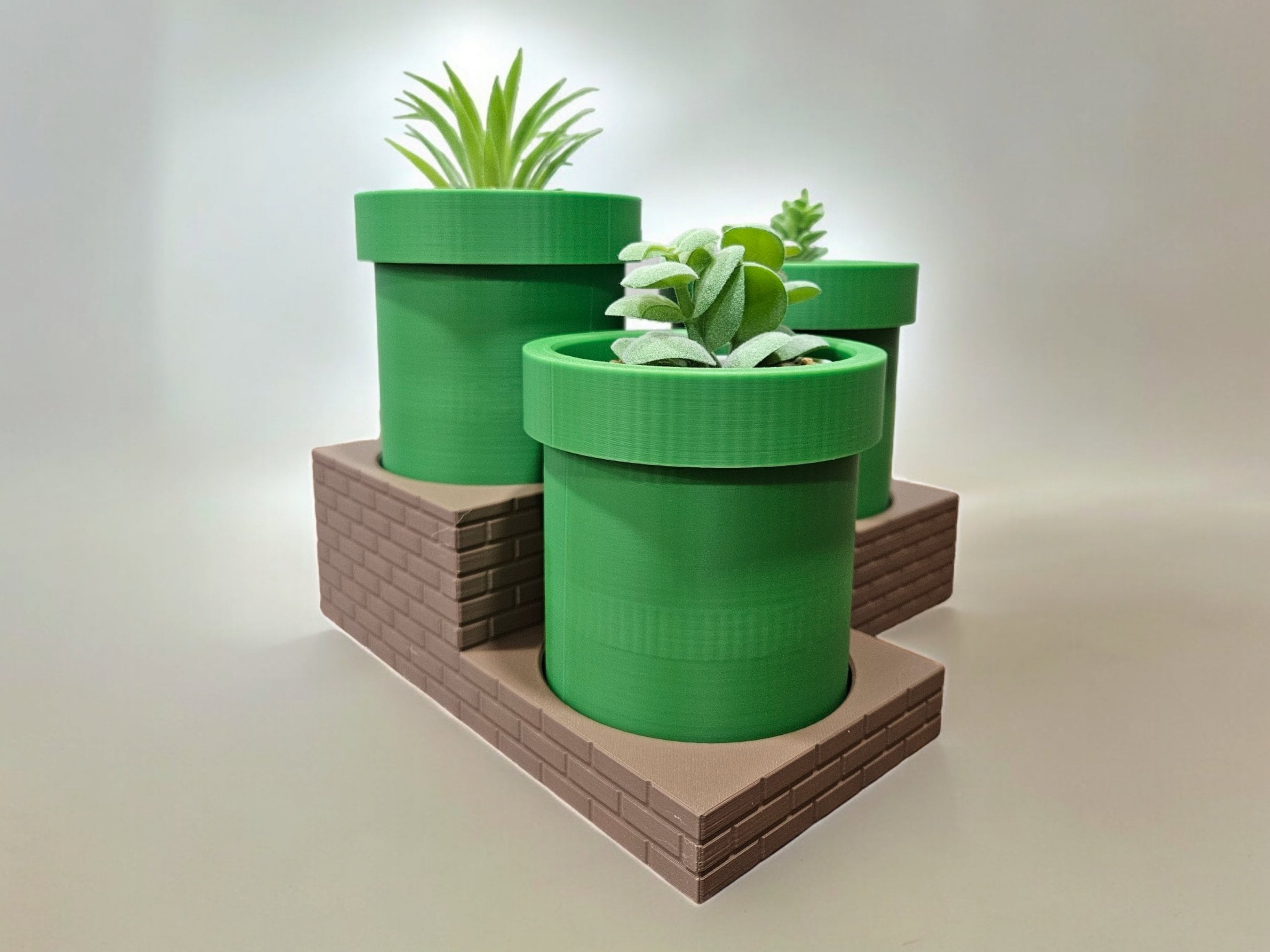 Green Tube Planter - 3d 3 Inch Nostalgic Cactus Succulent Monstera Pot ...