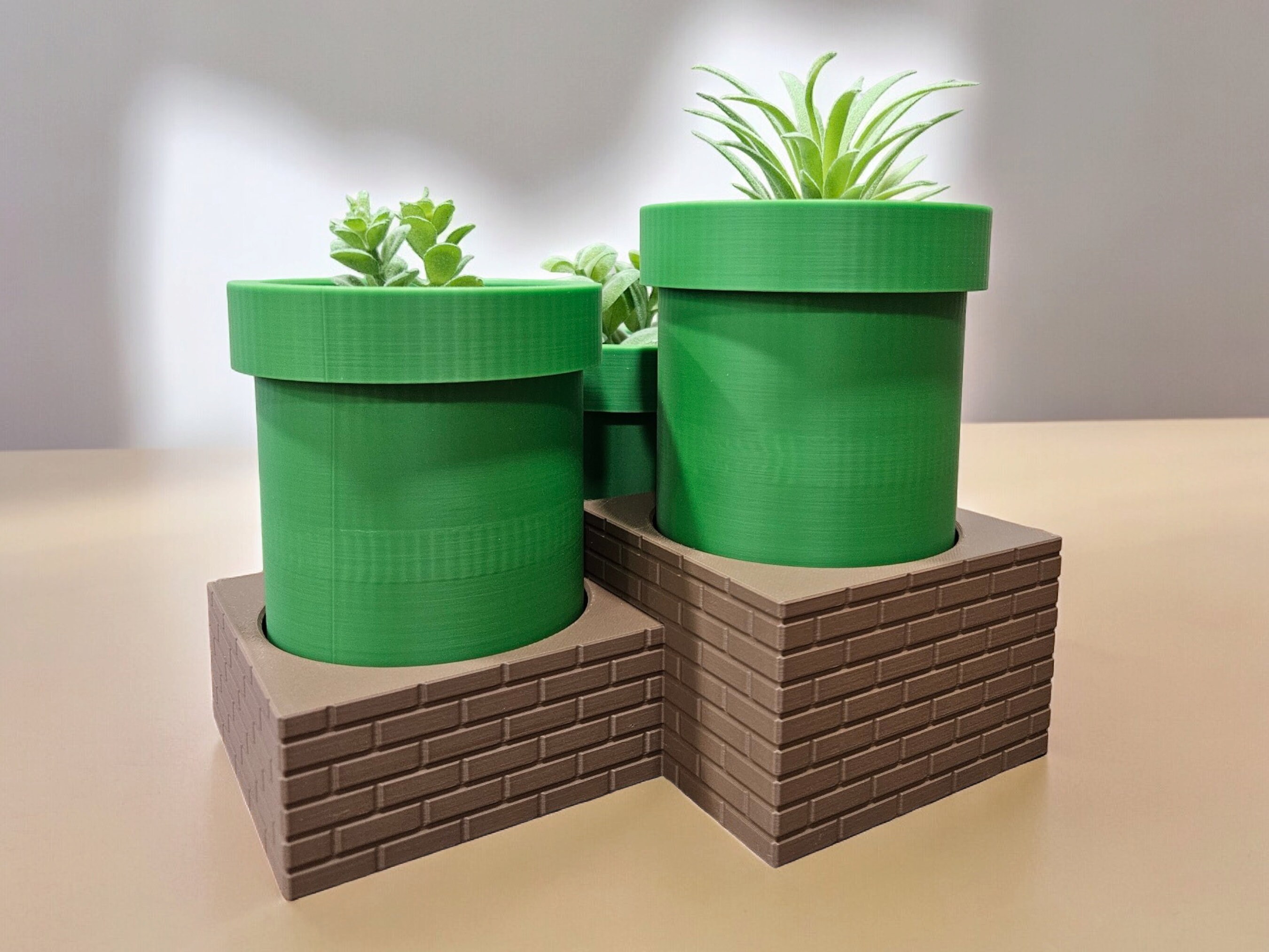 Green Tube Planter - 3d 3 Inch Nostalgic Cactus Succulent Monstera Pot ...