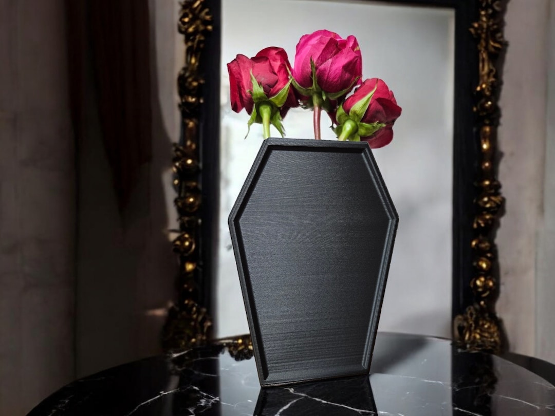Coffin Vase - Macabre Baroque Dark Vessel Halloween Purple Black Gothic ...