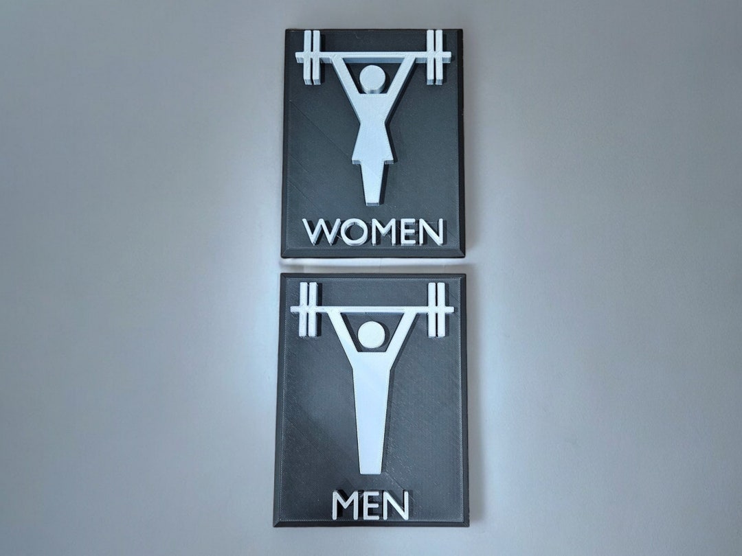 Gym Bathroom Signs - 3D Printed Custom Fitness Gym Crossfit Personal ...