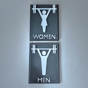 Gym Bathroom Signs - 3D Printed Custom Fitness Gym Crossfit Personal ...