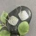 Silver Rounded Square With Textured Leaves Dangle Earrings - Etsy