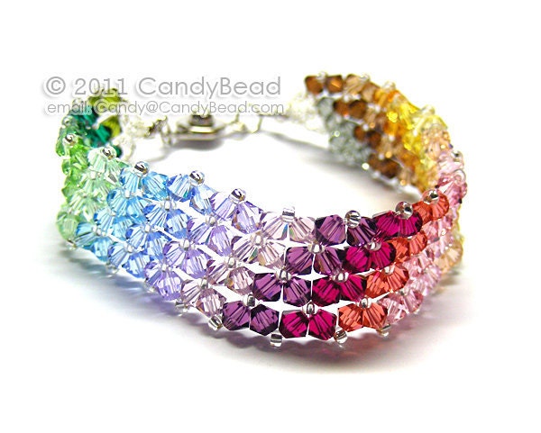 Rainbow Bracelet Crystal Bracelet Swarovski Bracelet Glass - Etsy