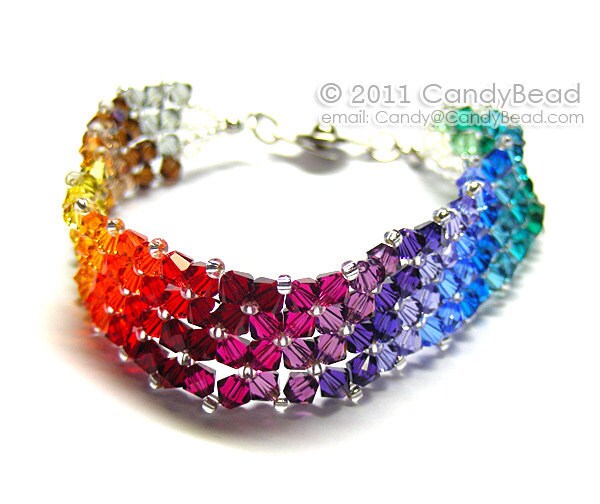 Rainbow Bracelet Crystal Bracelet Swarovski Bracelet Glass - Etsy