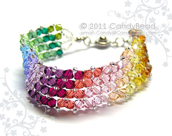 Rainbow Bracelet Crystal Bracelet Swarovski Bracelet Glass - Etsy