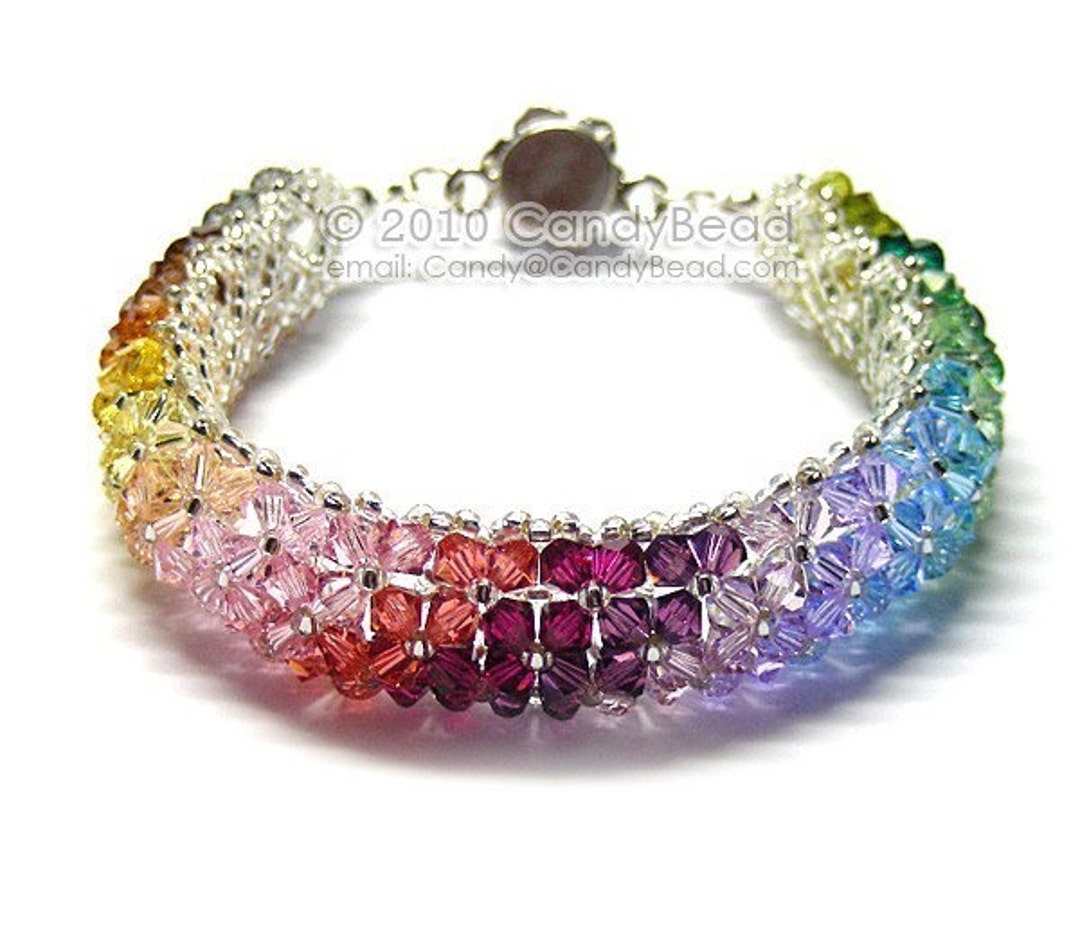 Rainbow Bracelet; Crystal Bracelet; Swarovski Bracelet; Glass Bracelet ...