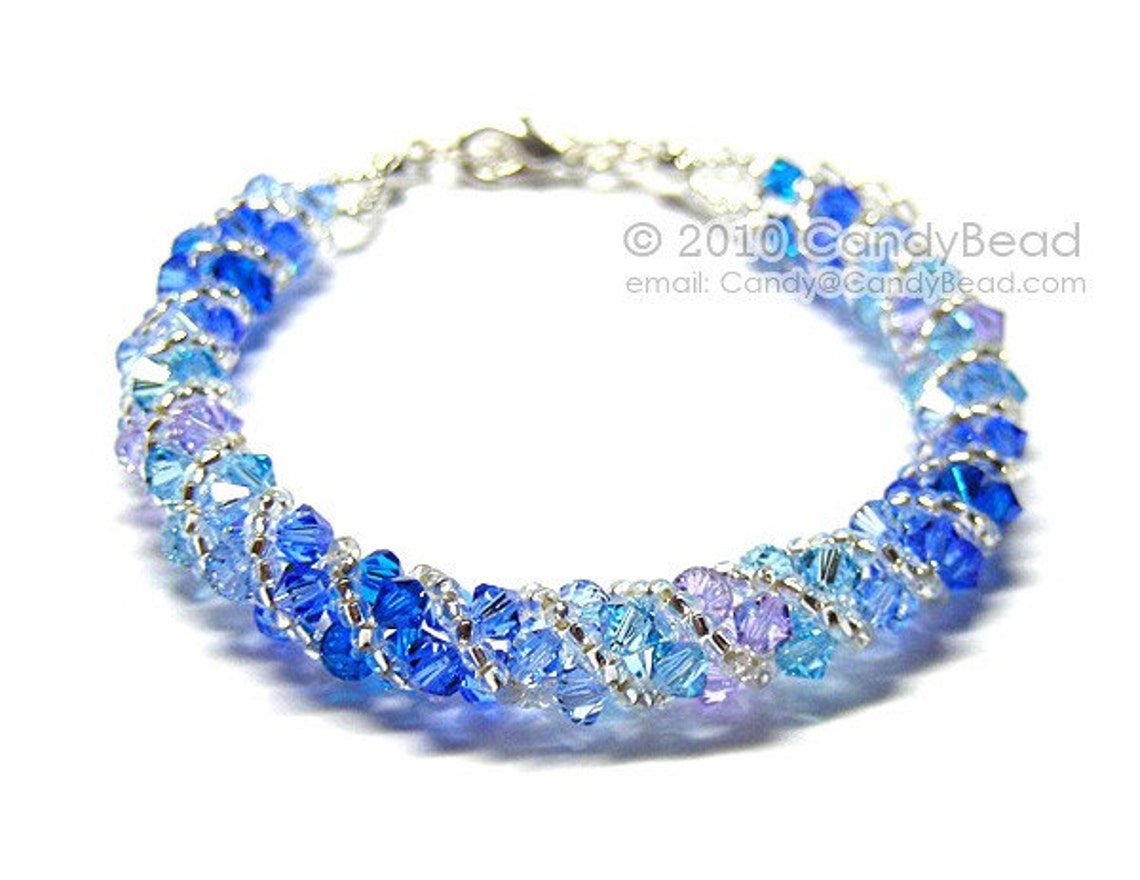 Swarovski Bracelet Crystal Bracelet Glass Bracelet Deep - Etsy