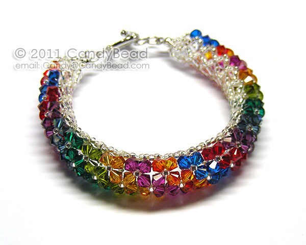 Rainbow bracelet crystal bracelet Swarovski bracelet Glass | Etsy