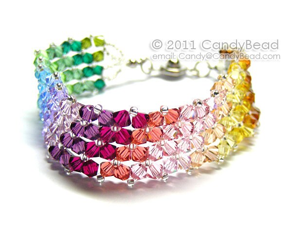 Rainbow Bracelet Crystal Bracelet Swarovski Bracelet Glass - Etsy