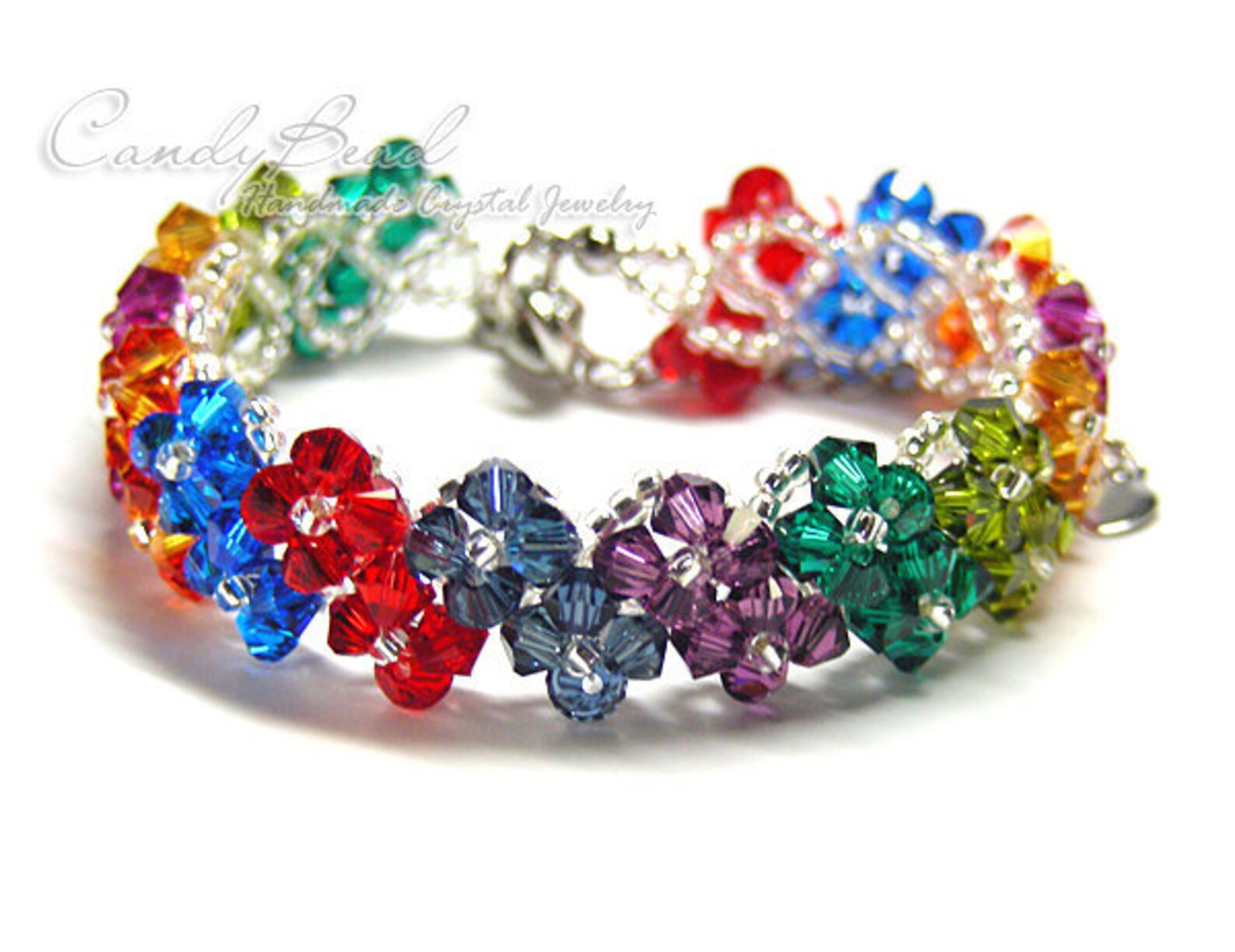Rainbow Bracelet Crystal Bracelet Swarovski Bracelet Glass - Etsy