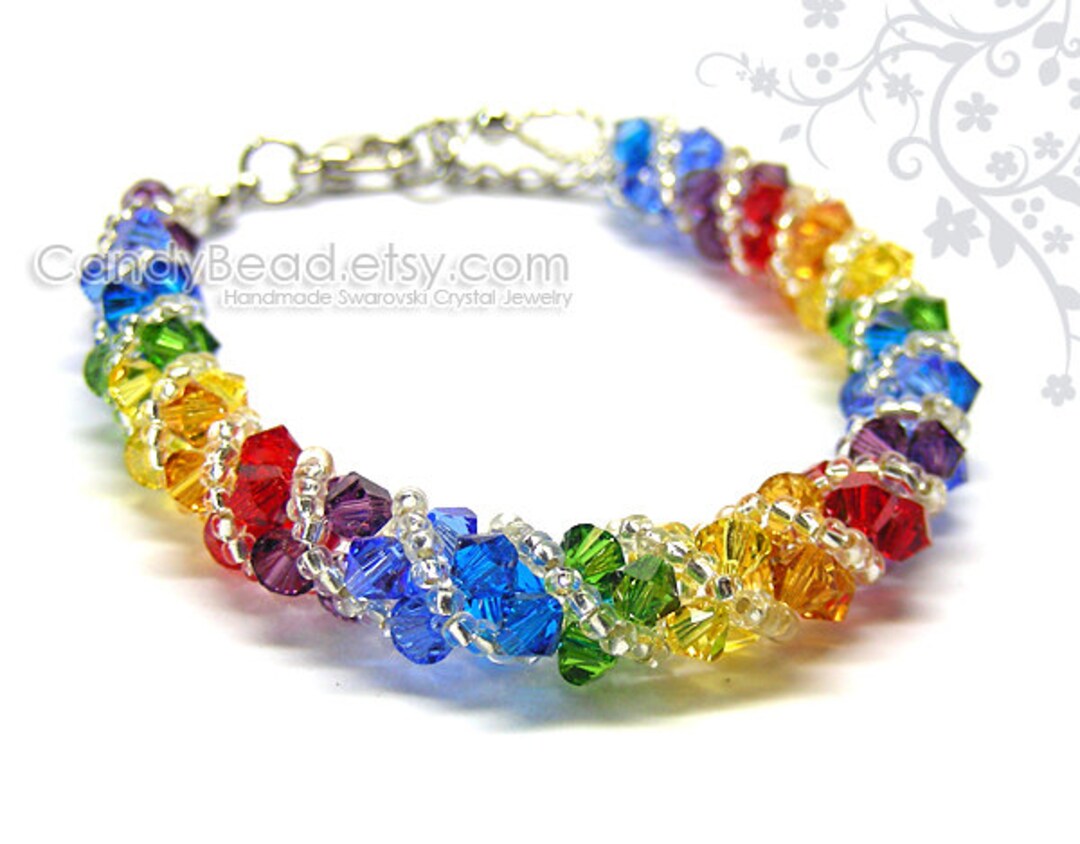 Rainbow Bracelet Crystal Bracelet Swarovski Bracelet Glass ...