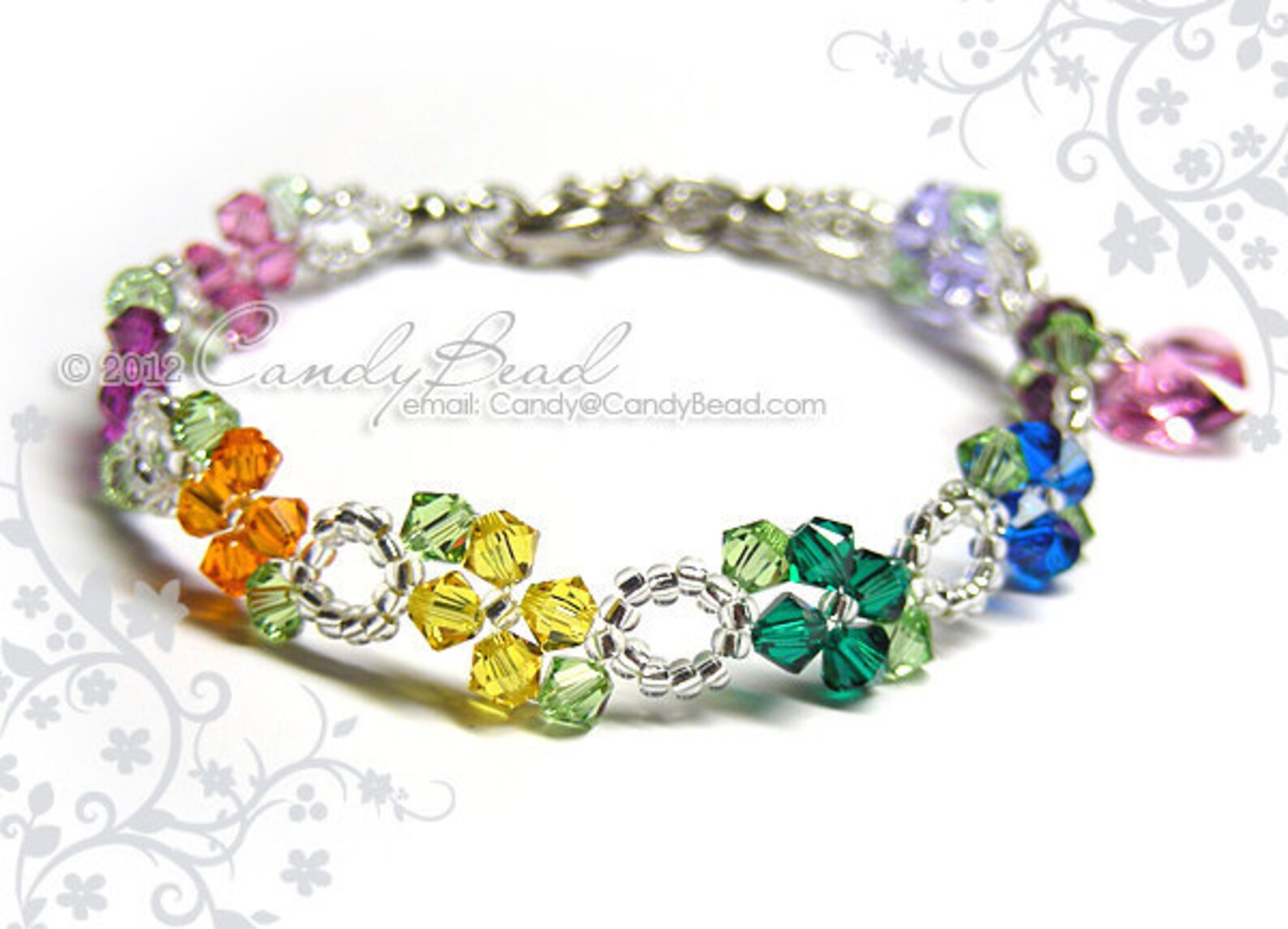 Rainbow Bracelet Crystal Bracelet Swarovski Bracelet Glass ...