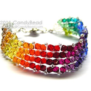 Rainbow Bracelet Crystal Bracelet Swarovski Bracelet Glass - Etsy