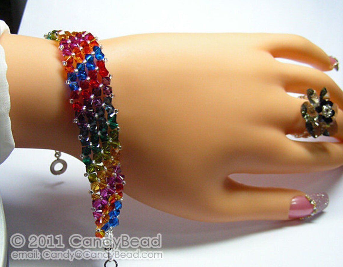 Rainbow Bracelet Crystal Bracelet Swarovski Bracelet Glass | Etsy
