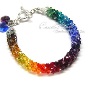 Rainbow Bracelet; Crystal Bracelet; Swarovski Bracelet; Glass Bracelet ...