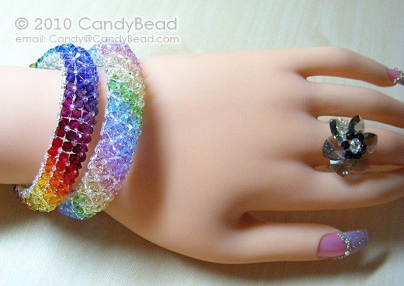 Rainbow bracelet crystal bracelet Swarovski bracelet Glass | Etsy