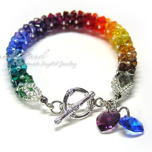 Rainbow Bracelet; Crystal Bracelet; Swarovski Bracelet; Glass Bracelet ...