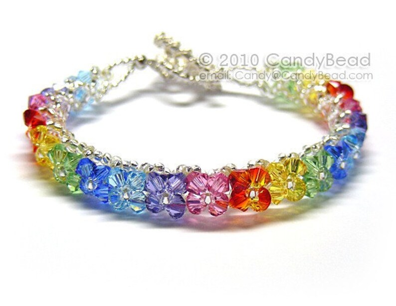 Rainbow Bracelet Crystal Bracelet Swarovski Bracelet Glass - Etsy