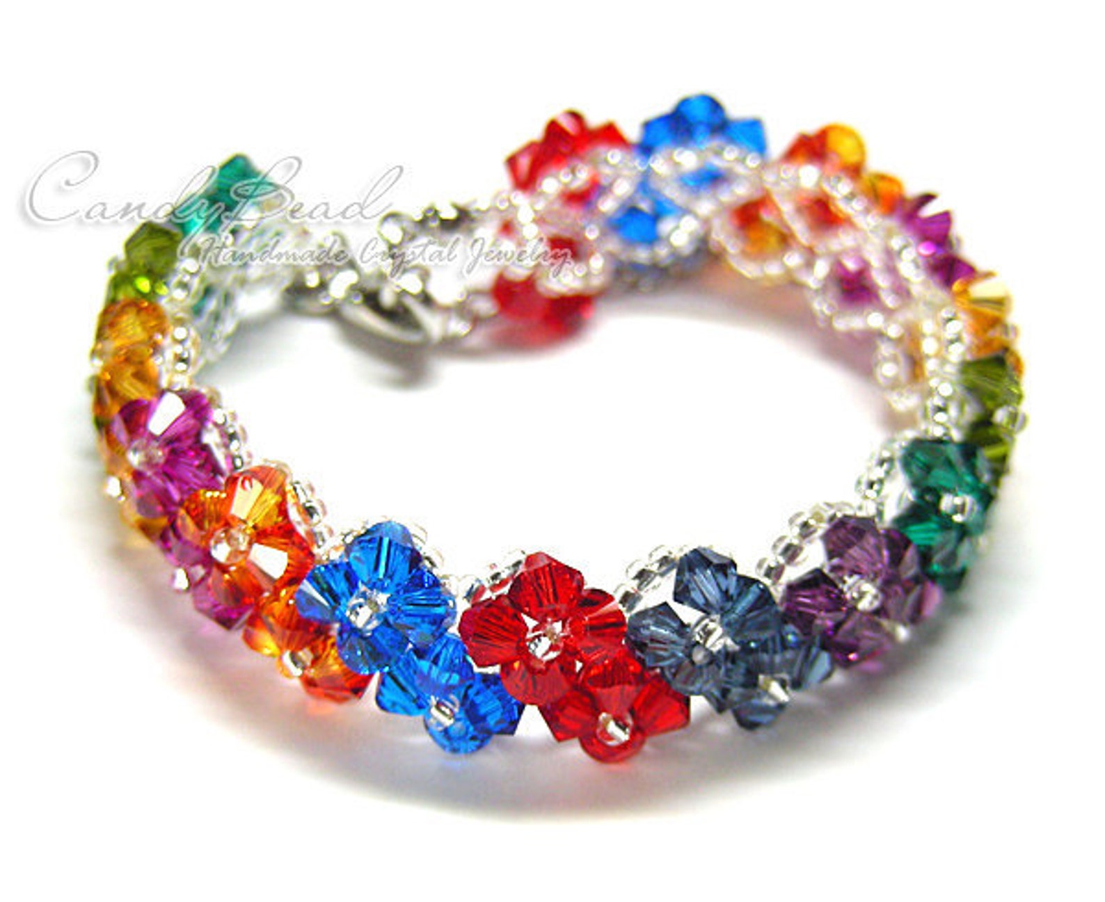 Rainbow Bracelet Crystal Bracelet Swarovski Bracelet Glass - Etsy
