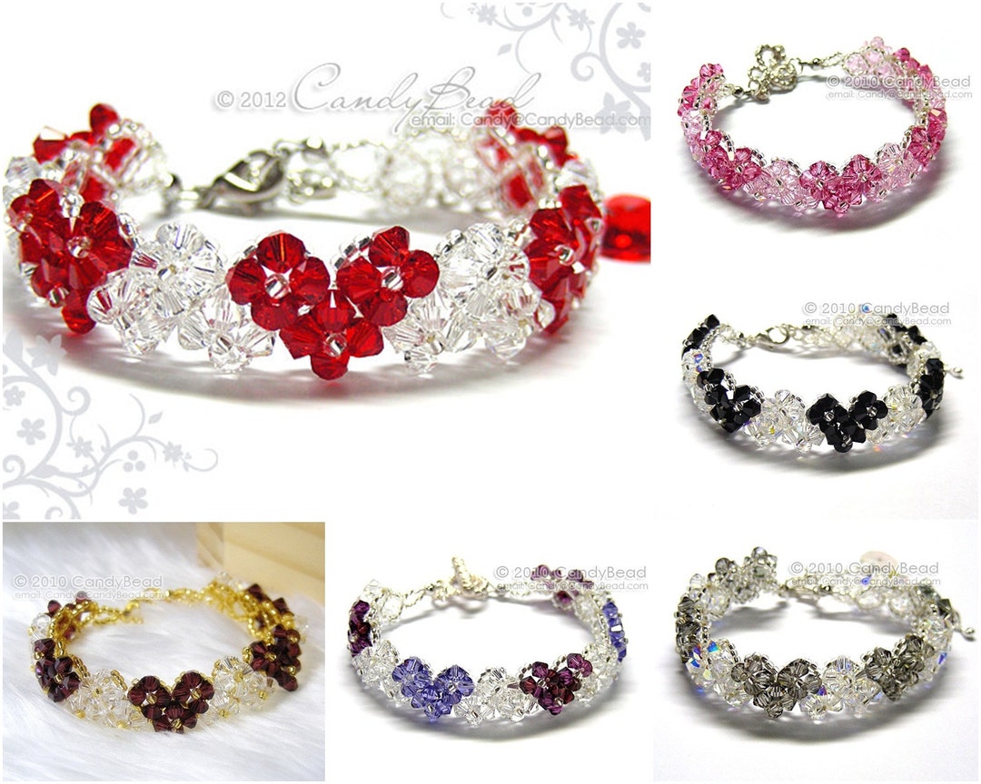 Crystal Bracelet; Swarovski Bracelet; Glass Bracelet; Heart Swarovski ...