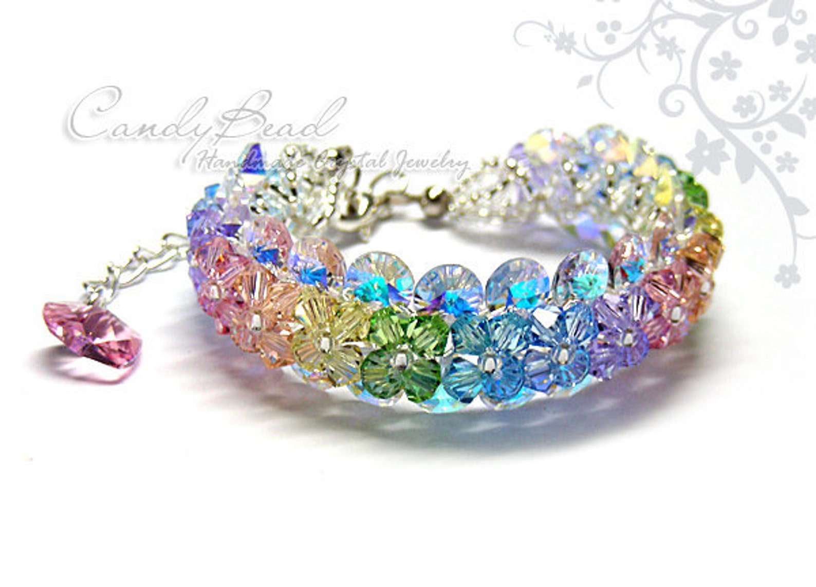 Rainbow Bracelet Crystal Bracelet Swarovski Bracelet Glass - Etsy