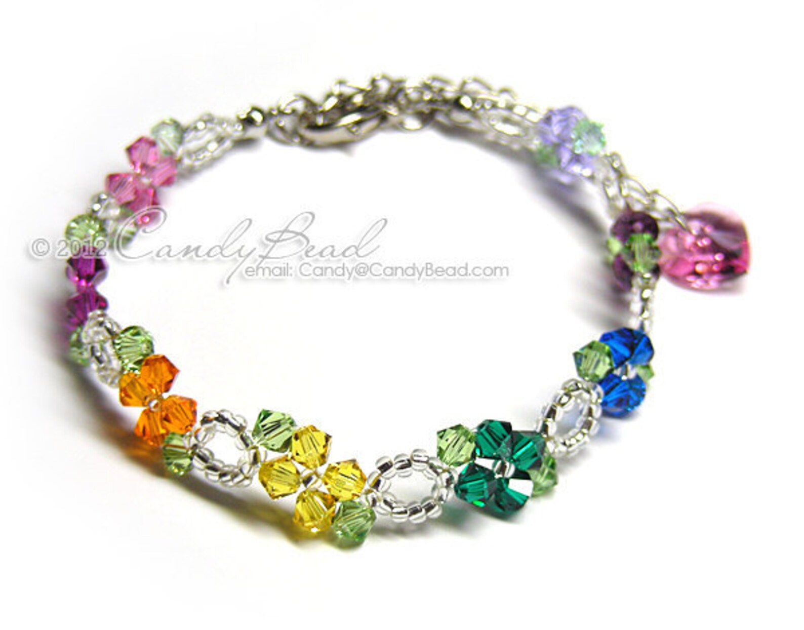 Rainbow Bracelet Crystal Bracelet Swarovski Bracelet Glass ...