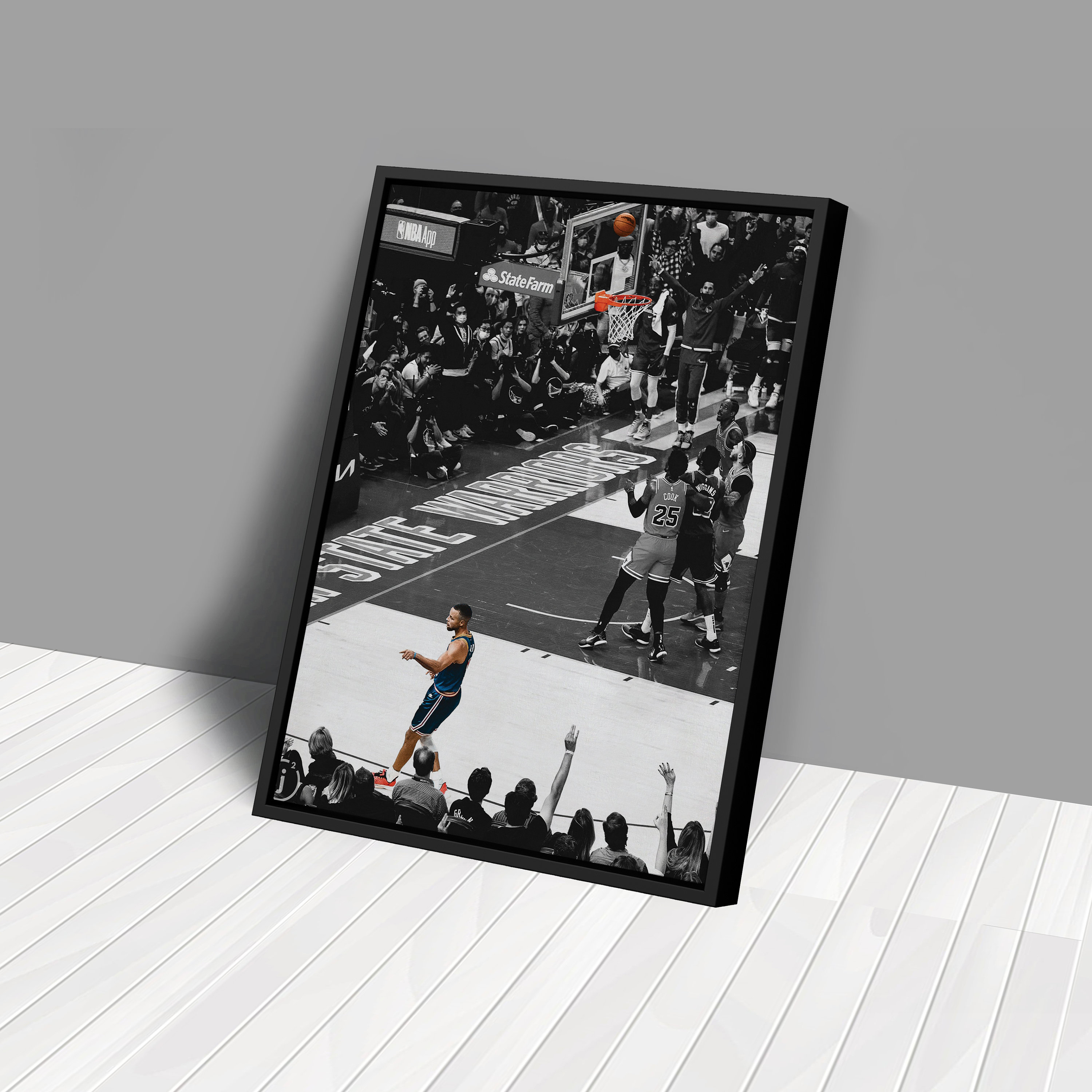 Stephen Curry No-look Shot Canvas Wall Art Home Decor Framed Poster ...