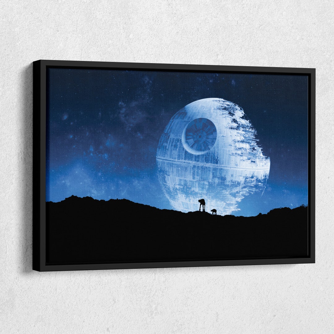 Death Star Poster Star Wars Movie Canvas Wall Art Home Decor Framed ...