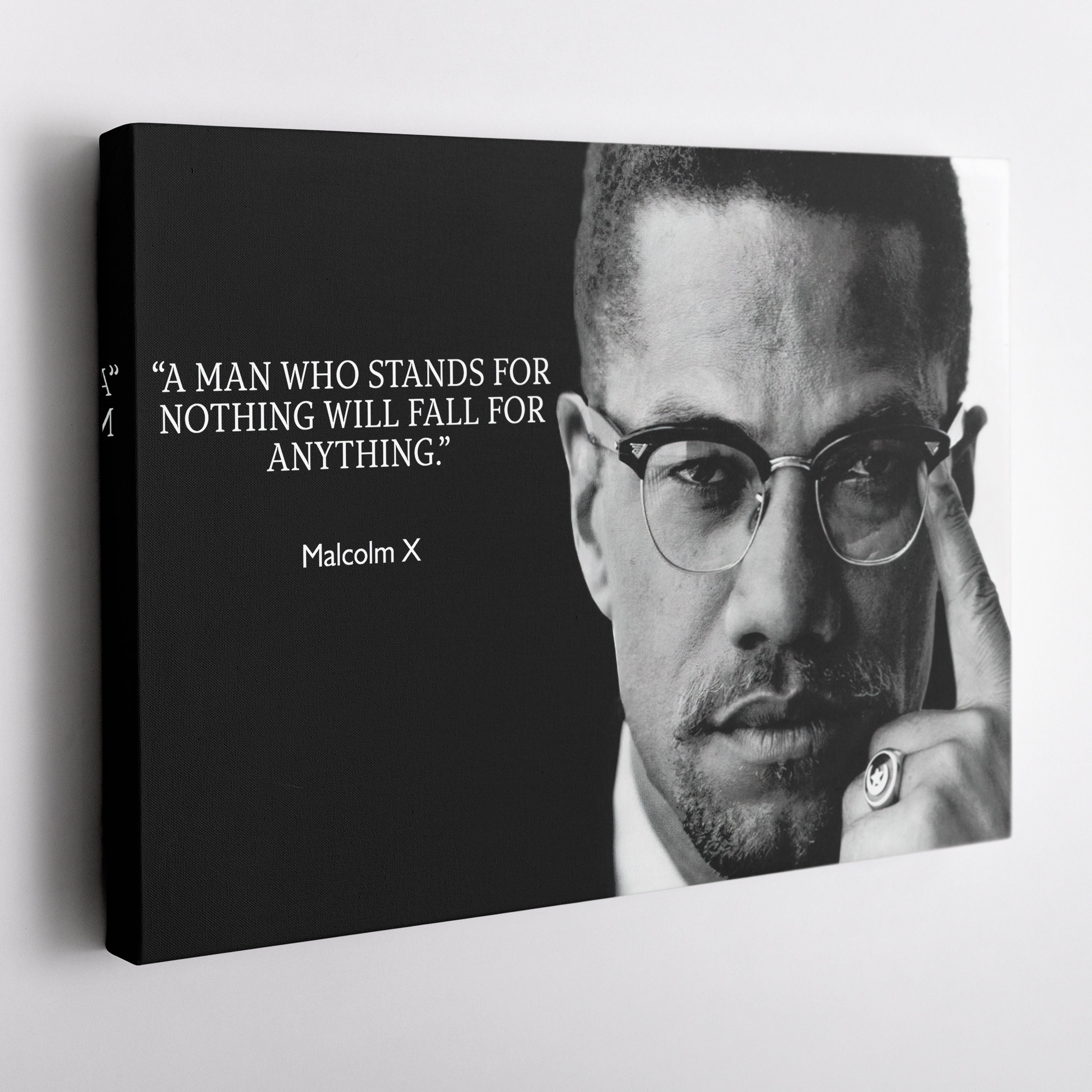 Malcolm X Motivational Quote Poster Canvas Wall Art Home Decor Framed ...