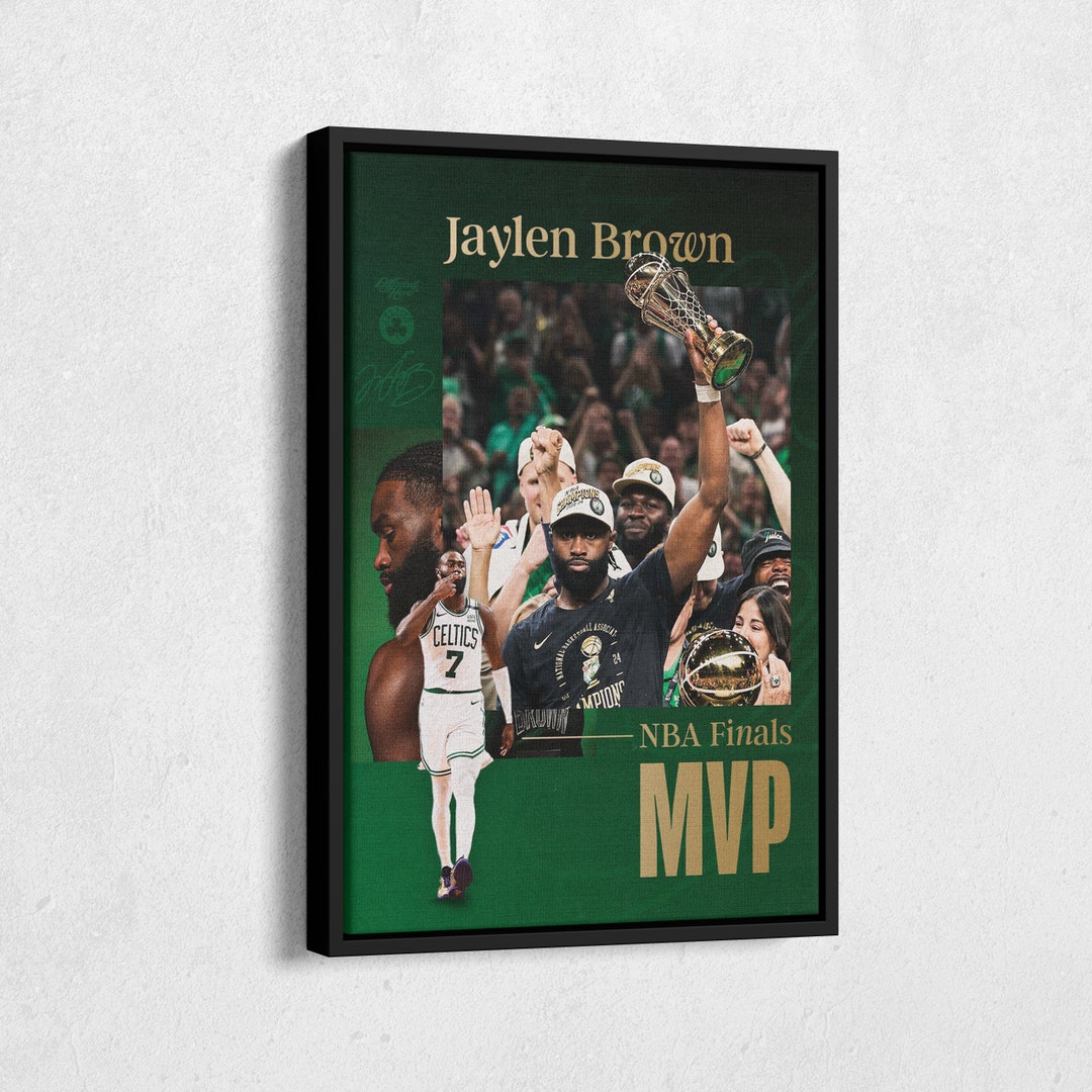 Jaylen Brown MVP Poster Boston Celtics Championship Canvas Wall Art ...