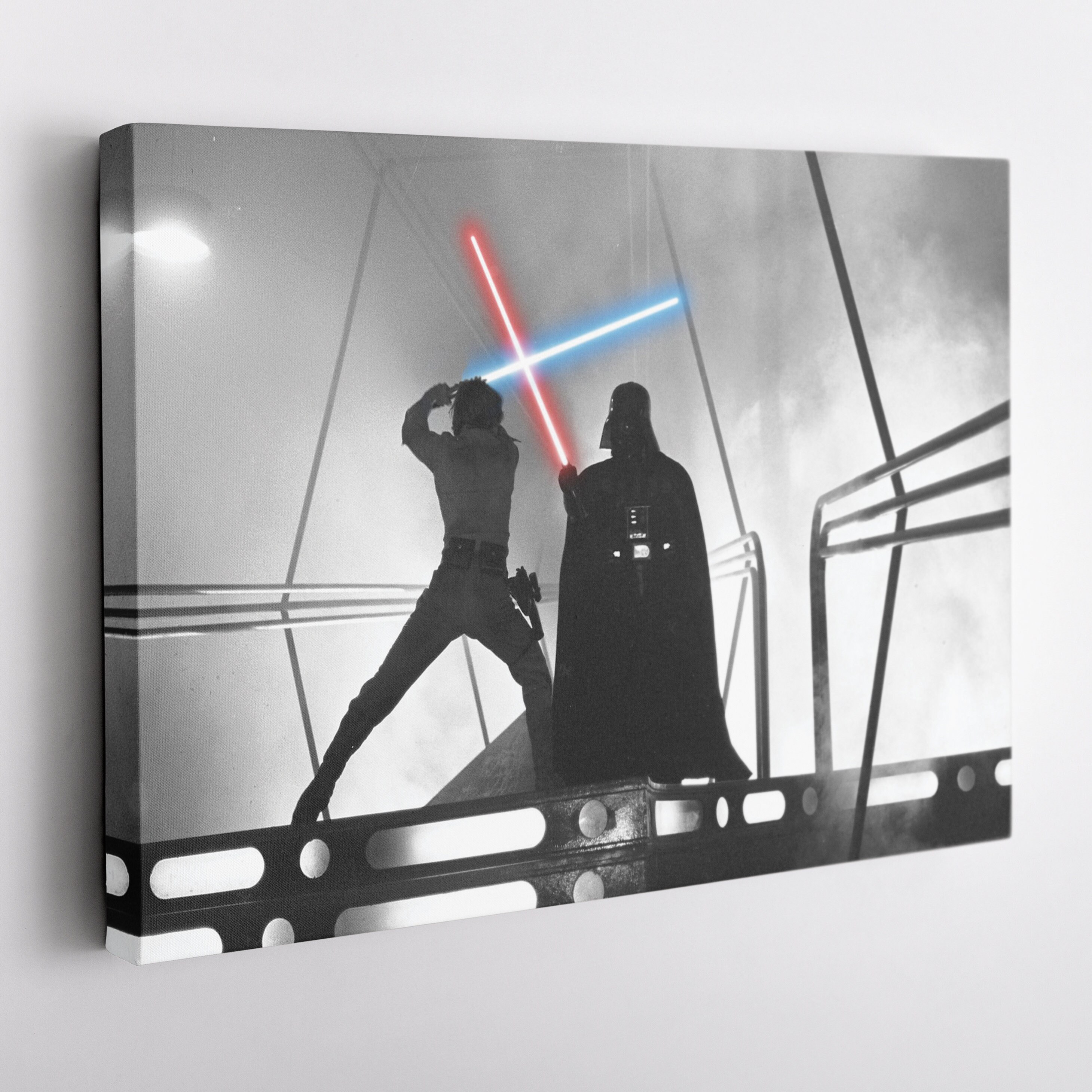 Star Wars Poster Darth Vader Luke Skywalker Fight Canvas Wall Art Home ...