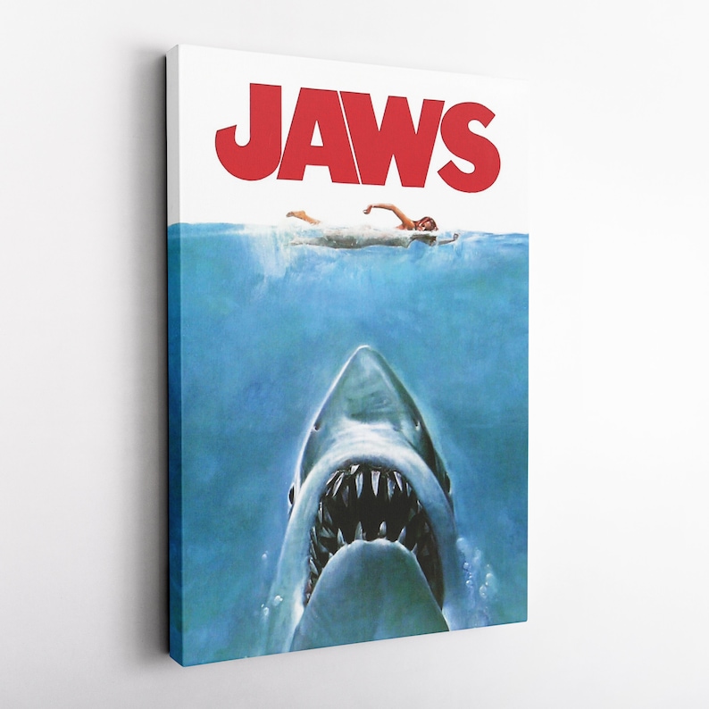 The Jaws Movie Poster Canvas Wall Art Home Decor Framed Poster Print - Etsy